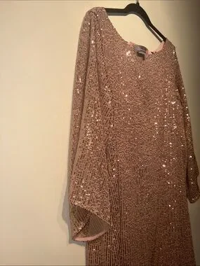 Anthropologie | Dresses | Anthropologie Rose Gold Sequin Shift Dress ...